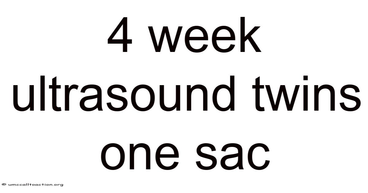4 Week Ultrasound Twins One Sac