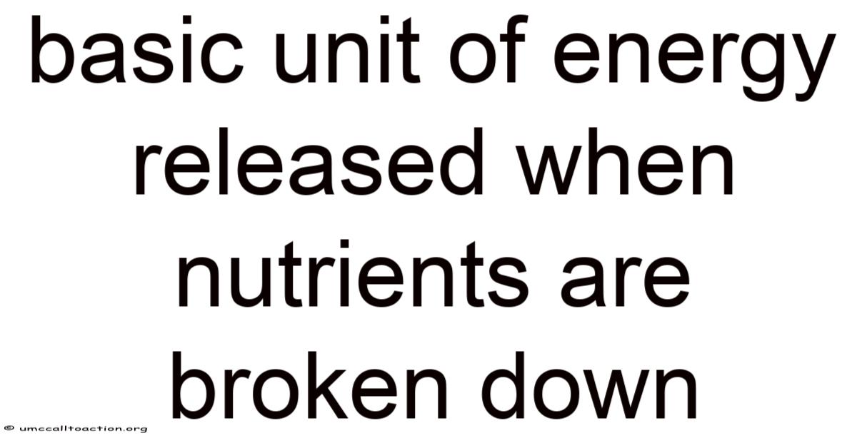 Basic Unit Of Energy Released When Nutrients Are Broken Down
