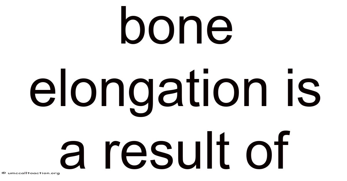 Bone Elongation Is A Result Of