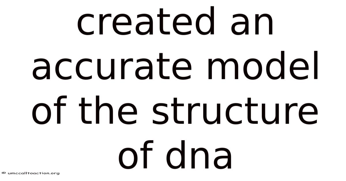 Created An Accurate Model Of The Structure Of Dna