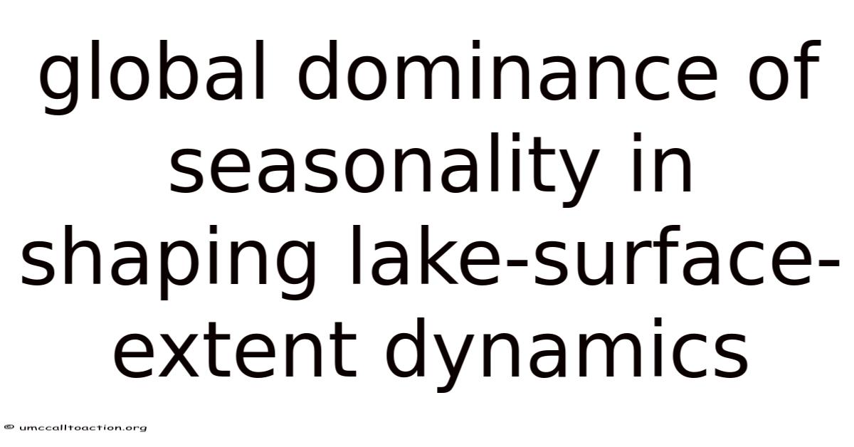 Global Dominance Of Seasonality In Shaping Lake-surface-extent Dynamics