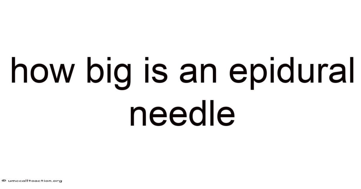 How Big Is An Epidural Needle