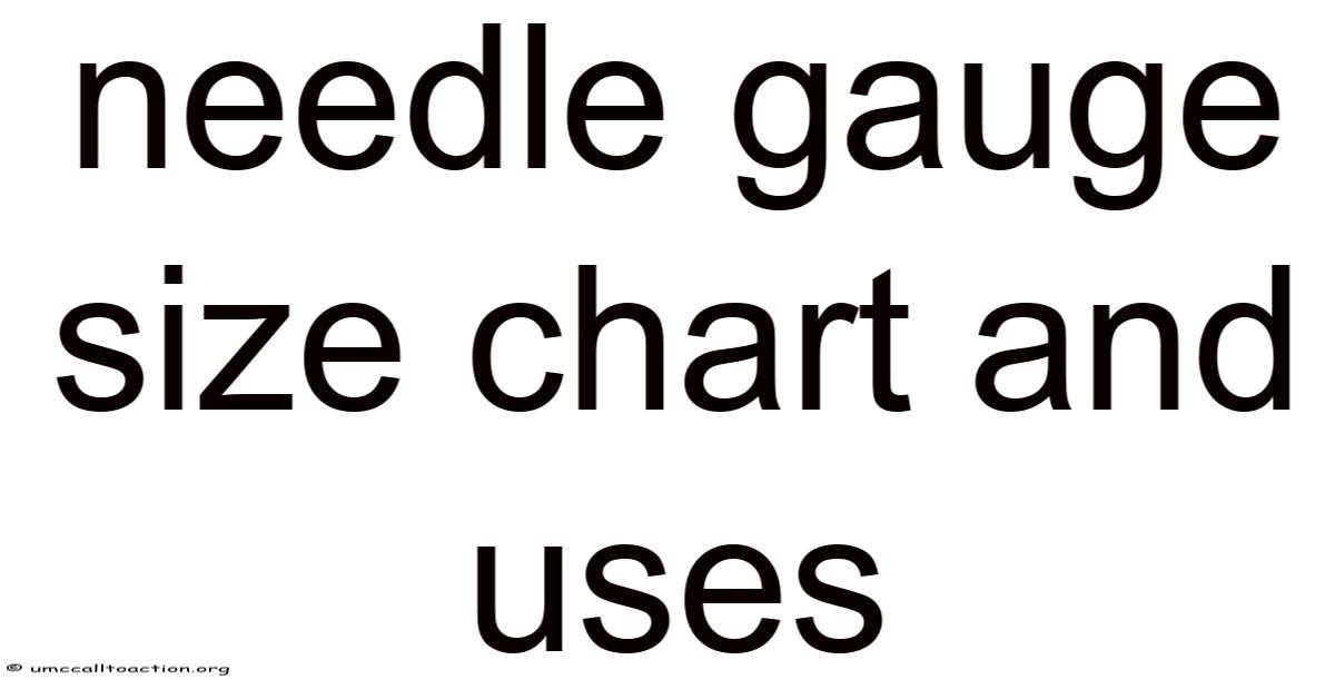 Needle Gauge Size Chart And Uses