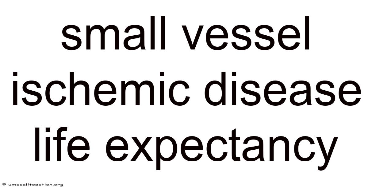 Small Vessel Ischemic Disease Life Expectancy